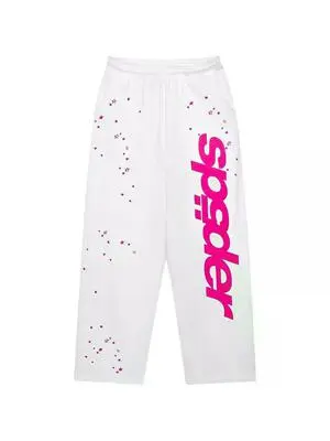 SP5DER Logo Track Pants - White