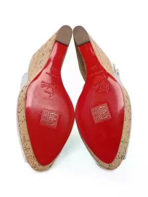 CHRISTIAN LOUBOUTIN Une Plume Peep-toe Wedge Sandals