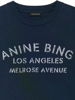 ANINE BING Cade T-shirt Melrose Stencil Navy