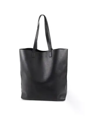 Saint Laurent Logo-detail Leather Tote Bag - Black