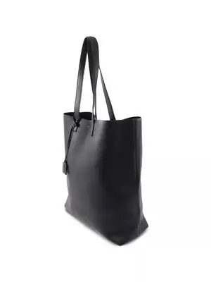 Saint Laurent Logo-detail Leather Tote Bag - Black