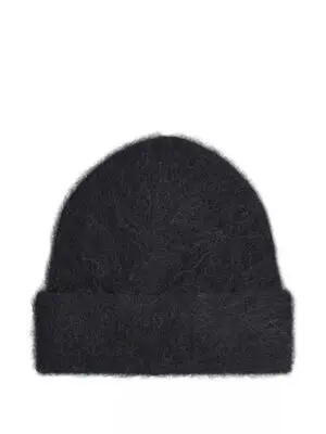 Isabel Marant Étoile Logo Patch Knitted Beanie Hat - Black