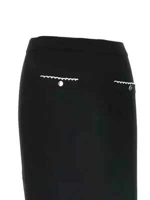 Tory Burch Button-detail Pencil Midi Skirt - Black