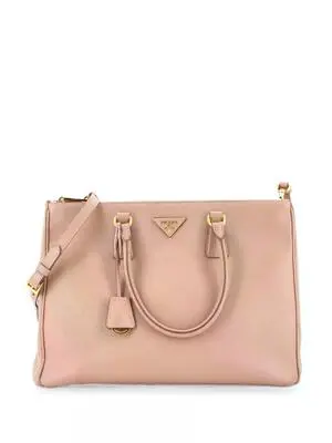 Prada Galleria Double Zip Saffiano Leather Large Tote Bag - Neutrals