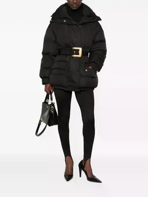 Balmain Belted Quilted Puffer Jacket - Black