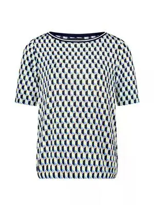 BETTY BARCLAY Geometric Print Short Sleeve Top