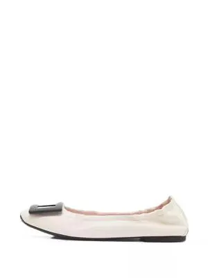 ROGER VIVIER Pockette Leather Ballet Flats - Neutrals
