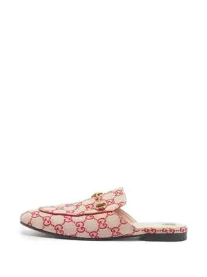 Gucci Princetown Horsebit Flat Mules - Pink