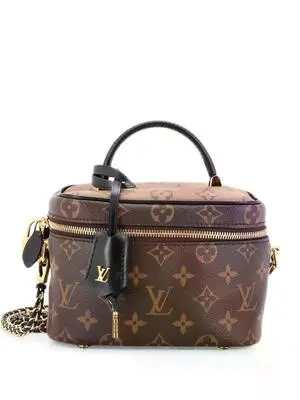 LOUIS VUITTON Vanity Handbag Reverse Monogram Canvas Pm Satchel - Brown