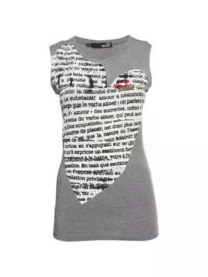 Moschino Heart-print Tank Top - Grey
