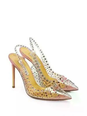 AQUAZZURA Starburst Crystal-embellished Slingback Pumps