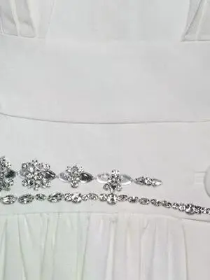 Miu Miu Crystal-embellished Midi Dress - Neutrals