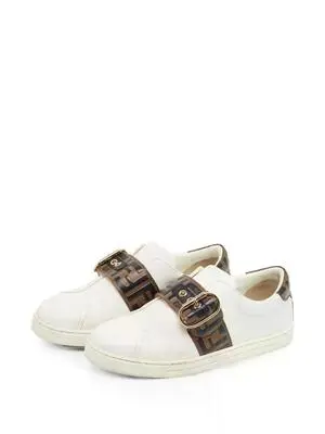Fendi Ff Leather Sneakers - White