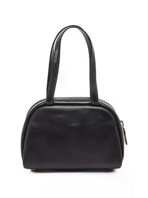 COACH Twin Turnlock Leather Satchel Bag - Black