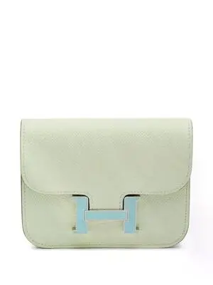 Hermès Slim Constance Epsom Leather Wallet - Green