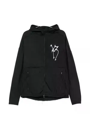 Y3 Graphic-print Hooded Jacket - Black