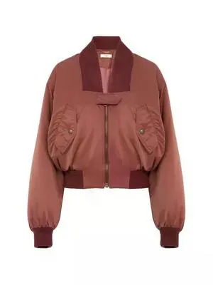 Chloé Ribbed-trim Zip-up Bomber Jacket