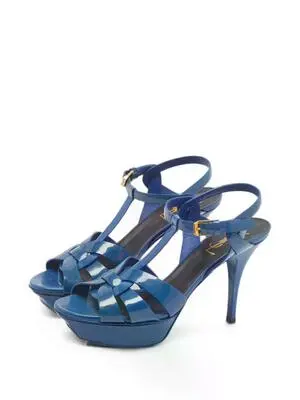 Saint Laurent Tribute Platform Sandals - Blue