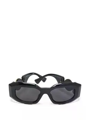 Versace Medusa Hardware Rectangle-frame Sunglasses - Black
