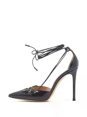 GIANVITO ROSSI Lace-up Pointed-toe Pumps - Black