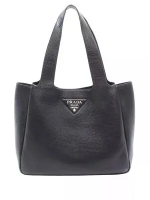 Prada 2013-2026 Medium Leather Tote Bag - Black