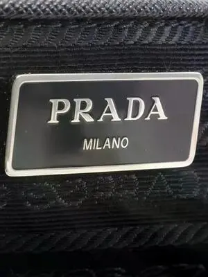 Prada Saffiano Trimmed Tessuto Messenger Bag - Black