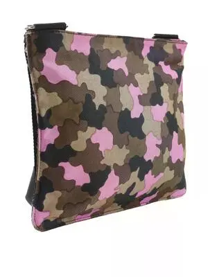 Prada Tessuto Camouflage Zip Top Crossbody Bag - Brown