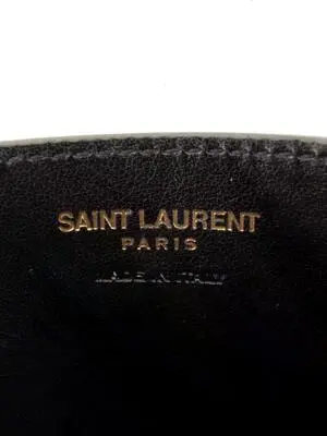 Saint Laurent 2023 Grain De Poudre Matelasse Chevron Cassandre Card Holder - Green