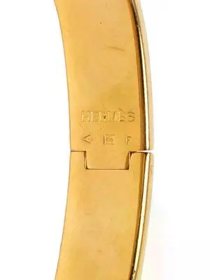 Hermès Enamel And Gold Plated 'h' Clasp Bracelet