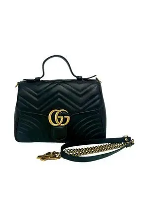 Gucci Gg Marmont Matelassé Leather Top Handle Satchel