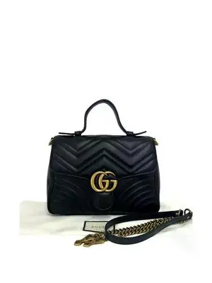 Gucci Gg Marmont Matelassé Leather Top Handle Satchel