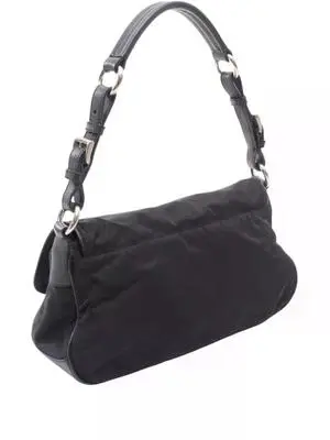 Prada 1990-2000 Saffiano Trimmed Tessuto Shoulder Bag