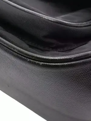Prada 1990-2000 Saffiano Trimmed Tessuto Shoulder Bag