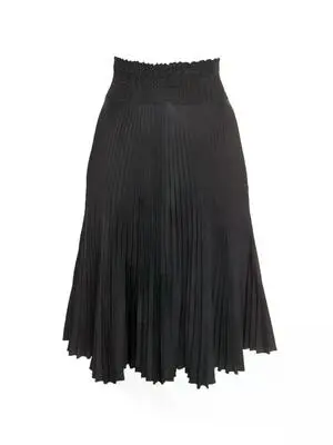 Prada Plissé Smocked-waist Midi Skirt