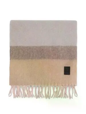 FERRAGAMO Fringed Colour-block Scarf - Neutrals