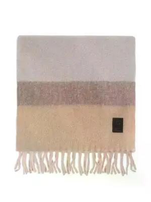 FERRAGAMO Fringed Colour-block Scarf - Neutrals