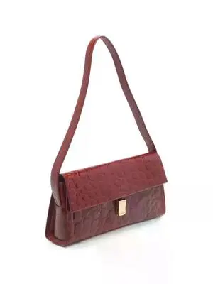 Furla Croc-embossed Flap Shoulder Bag