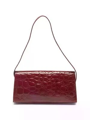 Furla Croc-embossed Leather Shoulder Bag - Red