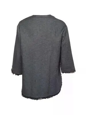 Max Mara Stud-embellished Fringed Blouse - Blue