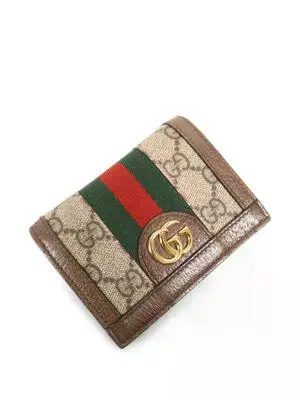 Gucci Ophidia Gg Web-stripe Wallet - Neutrals