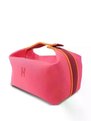 Hermès Gm Bride A Brac Embroidered Logo Canvas Tote Bag - Pink