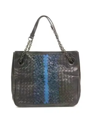 Bottega Veneta Intrecciato Leather Shoulder Bag - Black