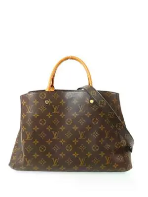 LOUIS VUITTON Montaigne Mm Monogram Tote Bag - Brown