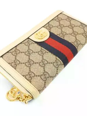 Gucci Gg Supreme Web Stripe Wallet