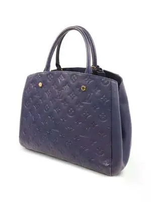 LOUIS VUITTON Monogram Empreinte Montaigne Shoulder Bag - Blue