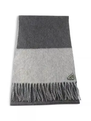 Prada Logo-patch Scarf - Grey