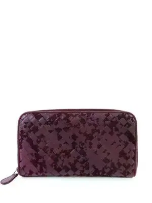 Bottega Veneta Intrecciato Zip-around Wallet - Purple
