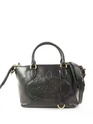 Prada Glace' Calf Tote Bag - Black