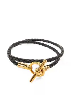 Hermès Glenan Double Tour Calfskin Bracelet - Gold