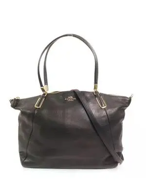 COACH VINTAGE Leather Tote Bag - Black